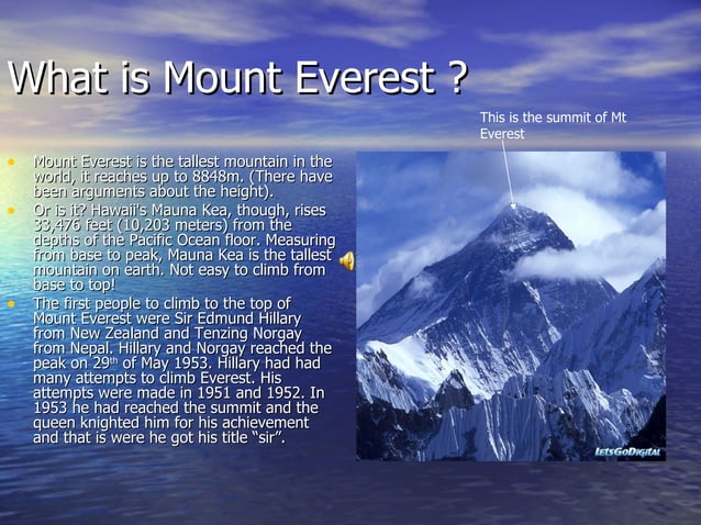 Mt Everest Slideshow | PPT
