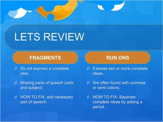 Slideshow On Sentences