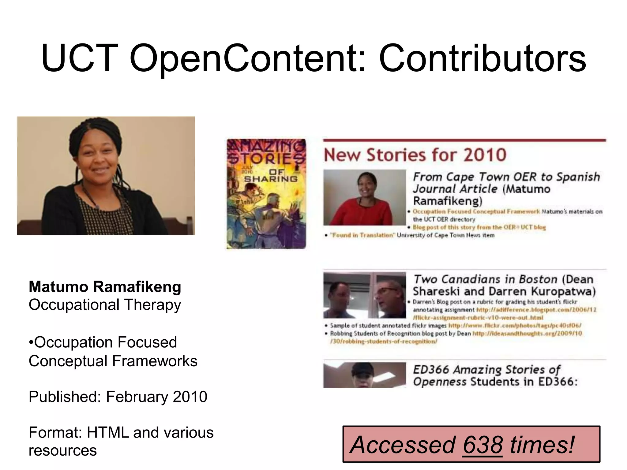 UCT Opencontent 1 Year Anniversary | PPTX