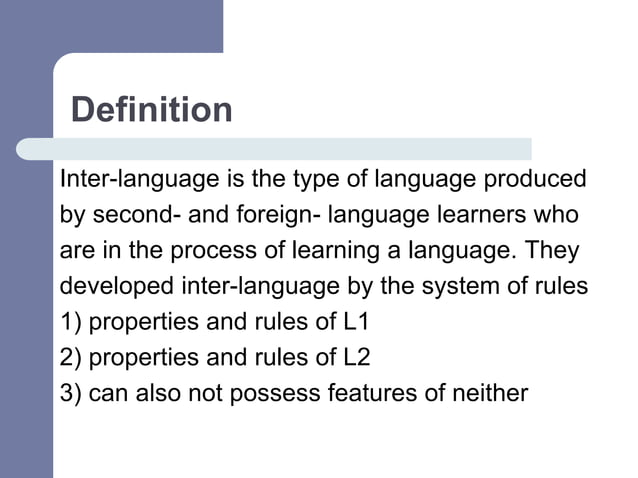 Inter-language theory | PPT
