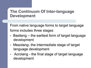Inter-language theory | PPT