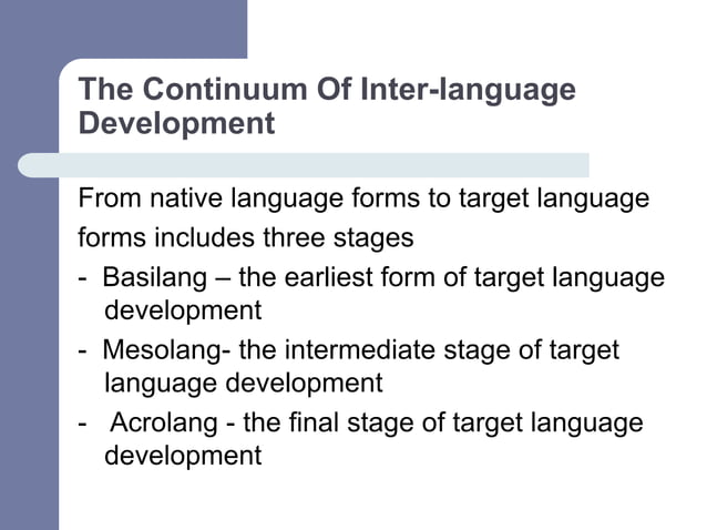 Inter-language theory | PPT