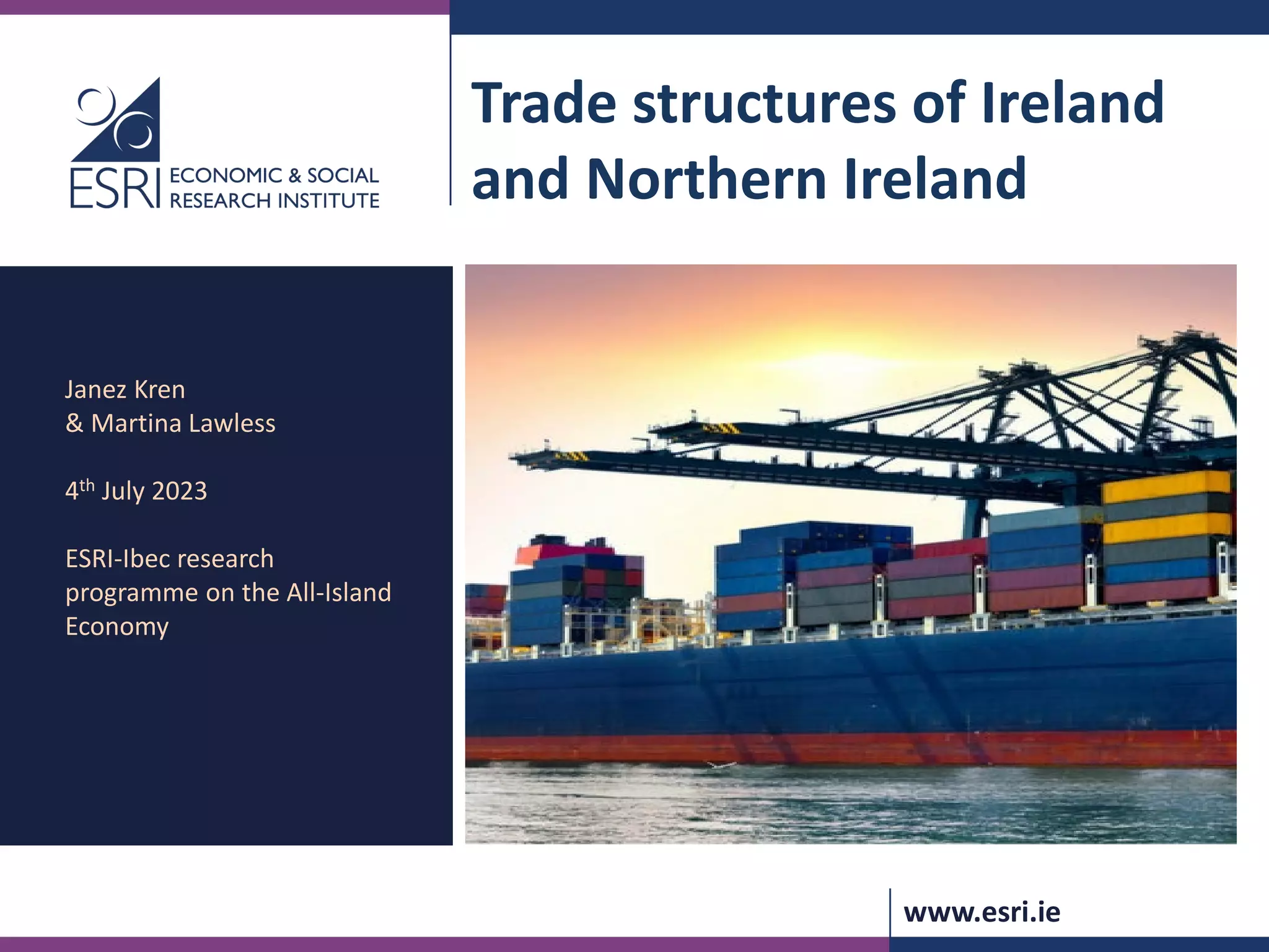 Structure of international goods trade for Ireland and Northern Ireland ...