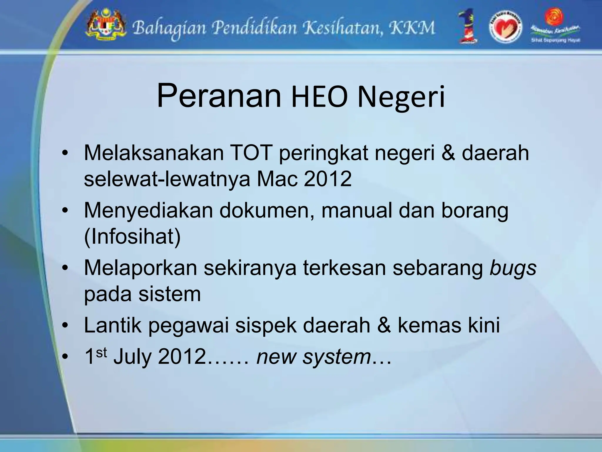 Bahagian Pendidikan Kesihatan KKM SISPEK | PPT