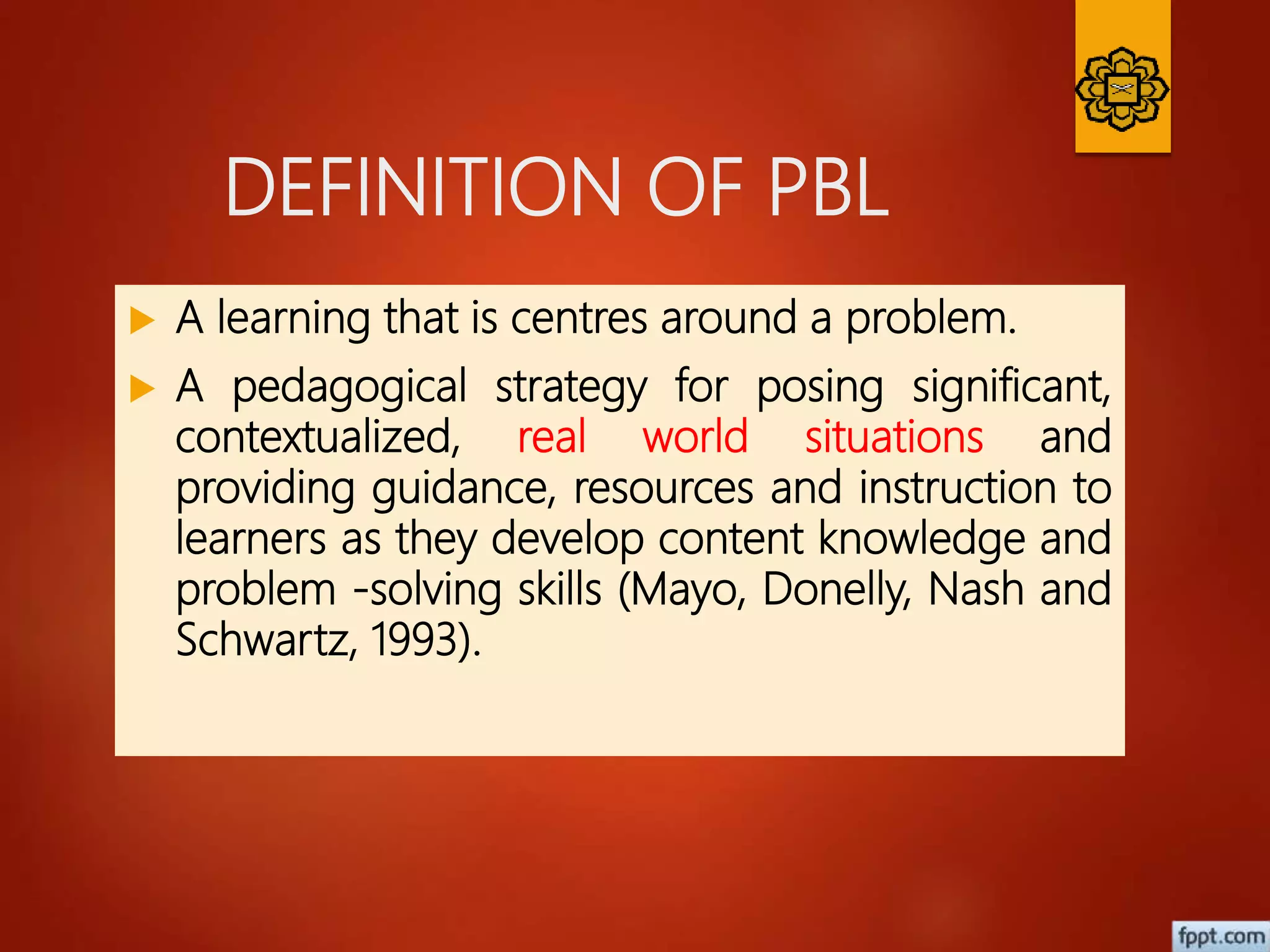 Problem Based Learning (PBL) | PPT