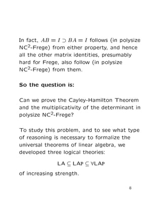 The Proof Complexity of Linear Algebra - LICS 2002 | PDF