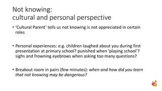 The art of not knowing' Marian Timmermans | PPT