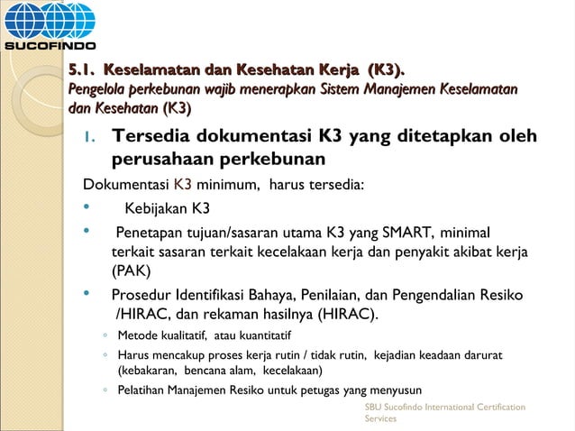 Slide Sistem Manajemen Kesehatan dan Keselamatan Kerja dan ISPO | PPT