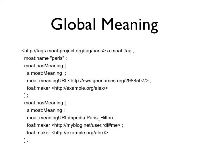 MOAT: Meaning Of A Tag