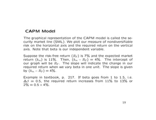 Slides money banking risk reward capm | PPT