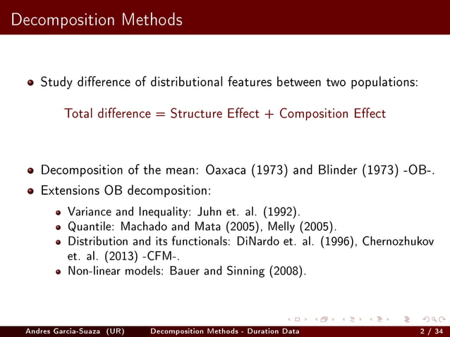 Oaxaca-Blinder type Decomposition Methods for Duration Outcomes | PDF ...