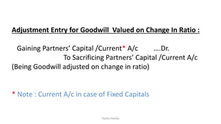 Slides of adjustment entry for goodwill | PPT