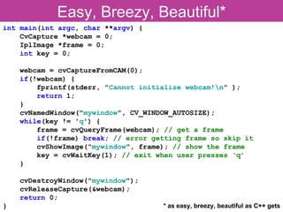A Brief Overview of OpenCV | PPT
