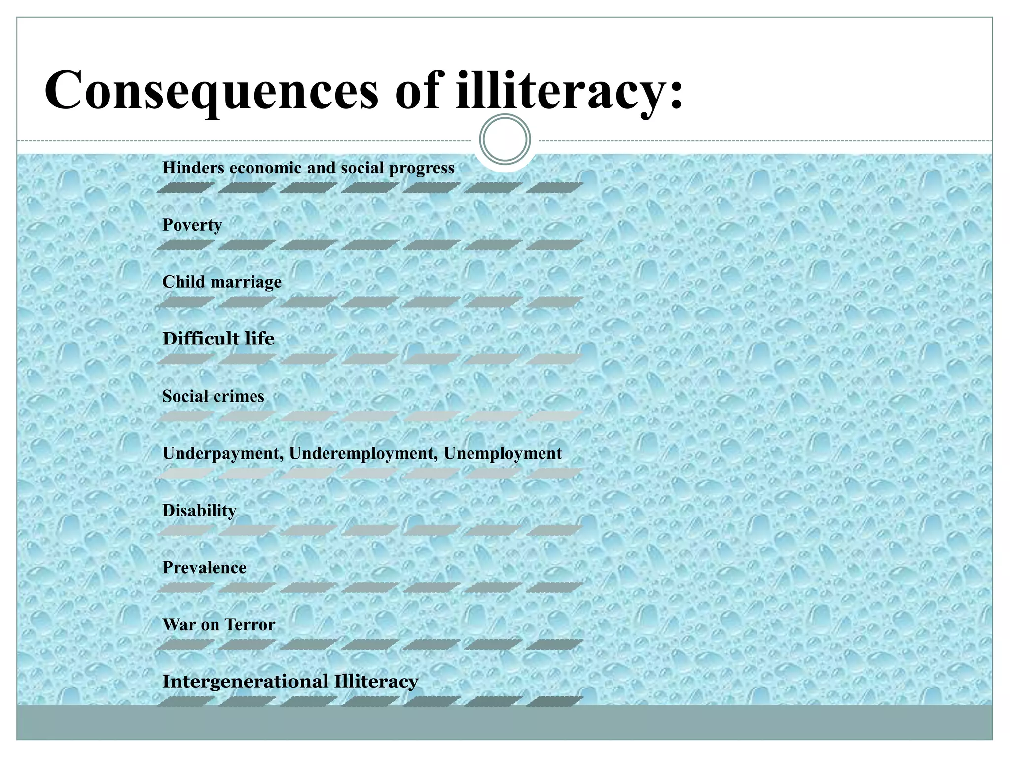 Slides of illiteracy | PPTX
