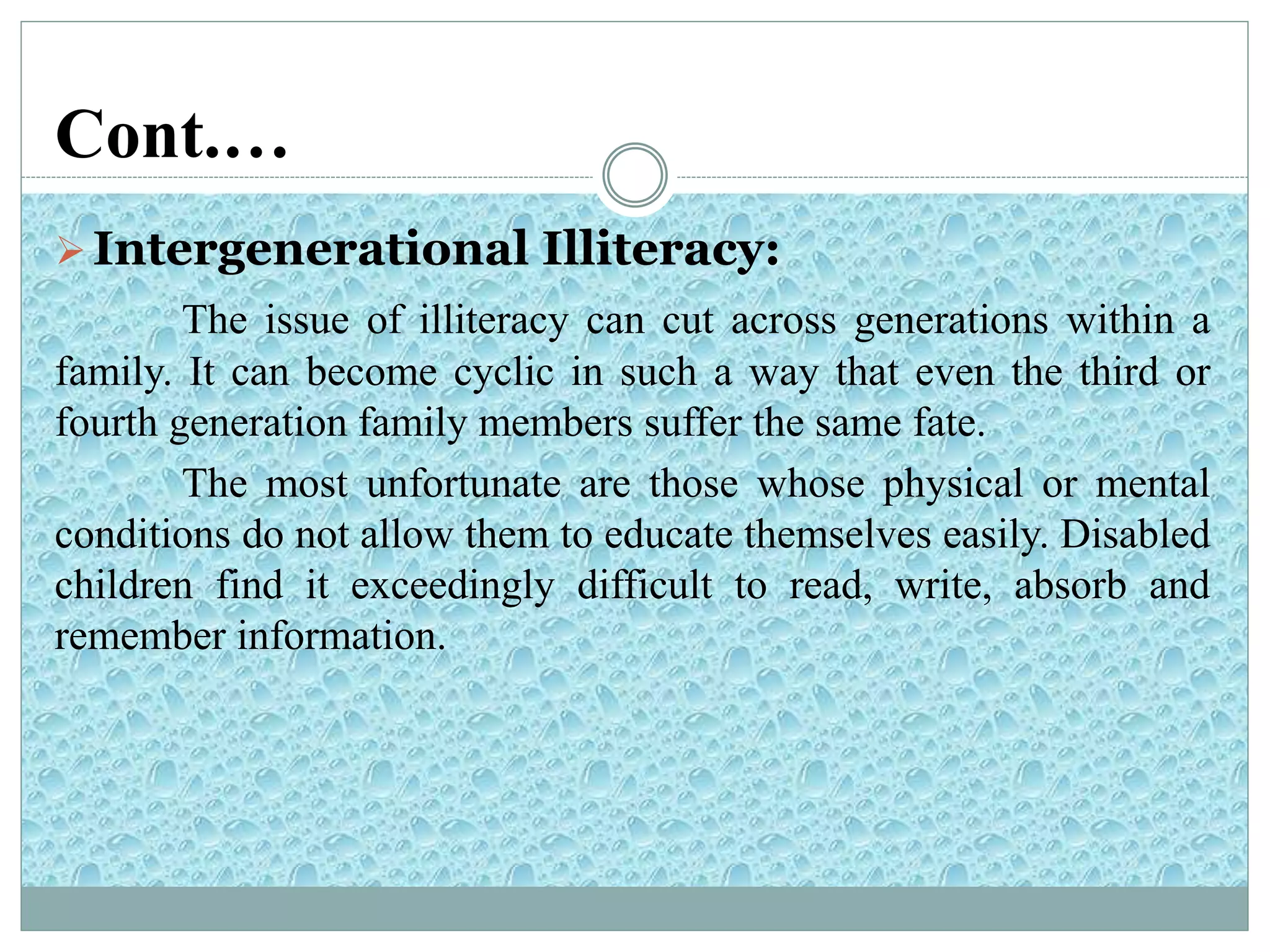 Slides of illiteracy | PPTX