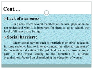 Slides of illiteracy | PPTX