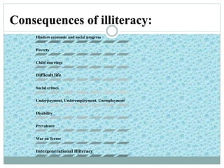 Slides of illiteracy | PPTX