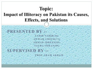 Slides of illiteracy | PPTX