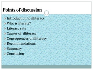 Slides of illiteracy | PPTX