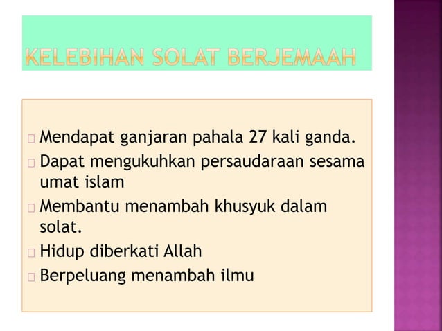 Slide solat jemaah pendidikan islam | PPTX
