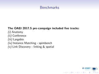 Introducing the HOBBIT platform into the Ontology Alignment Evaluation Campaign | PDF