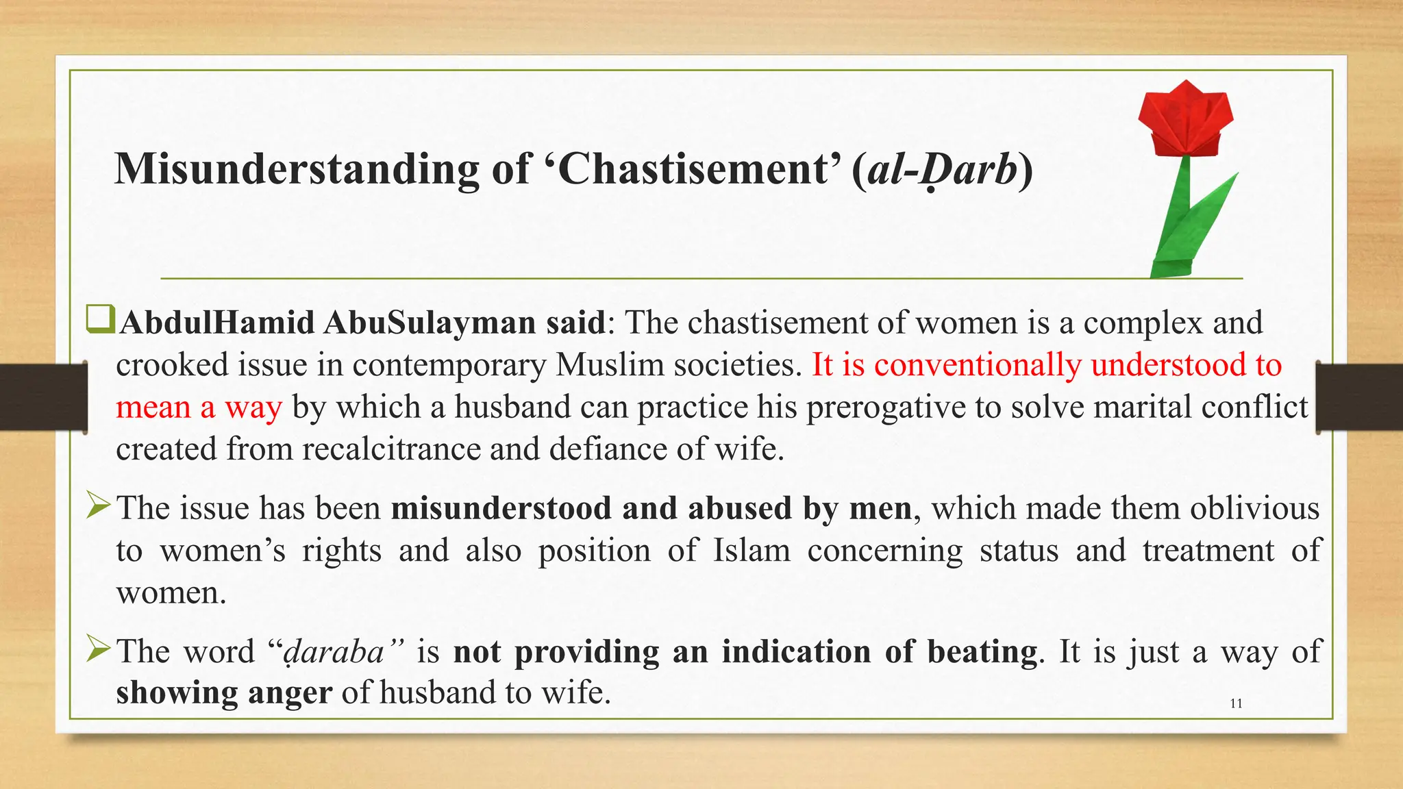 Slides on AbdulHamid AbuSulayman’s Viewpoint on Marital Discord’s ...