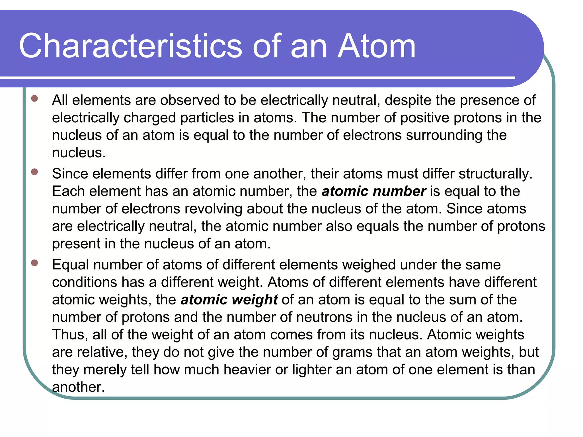 Slides on atoms and atomic structure | PPT