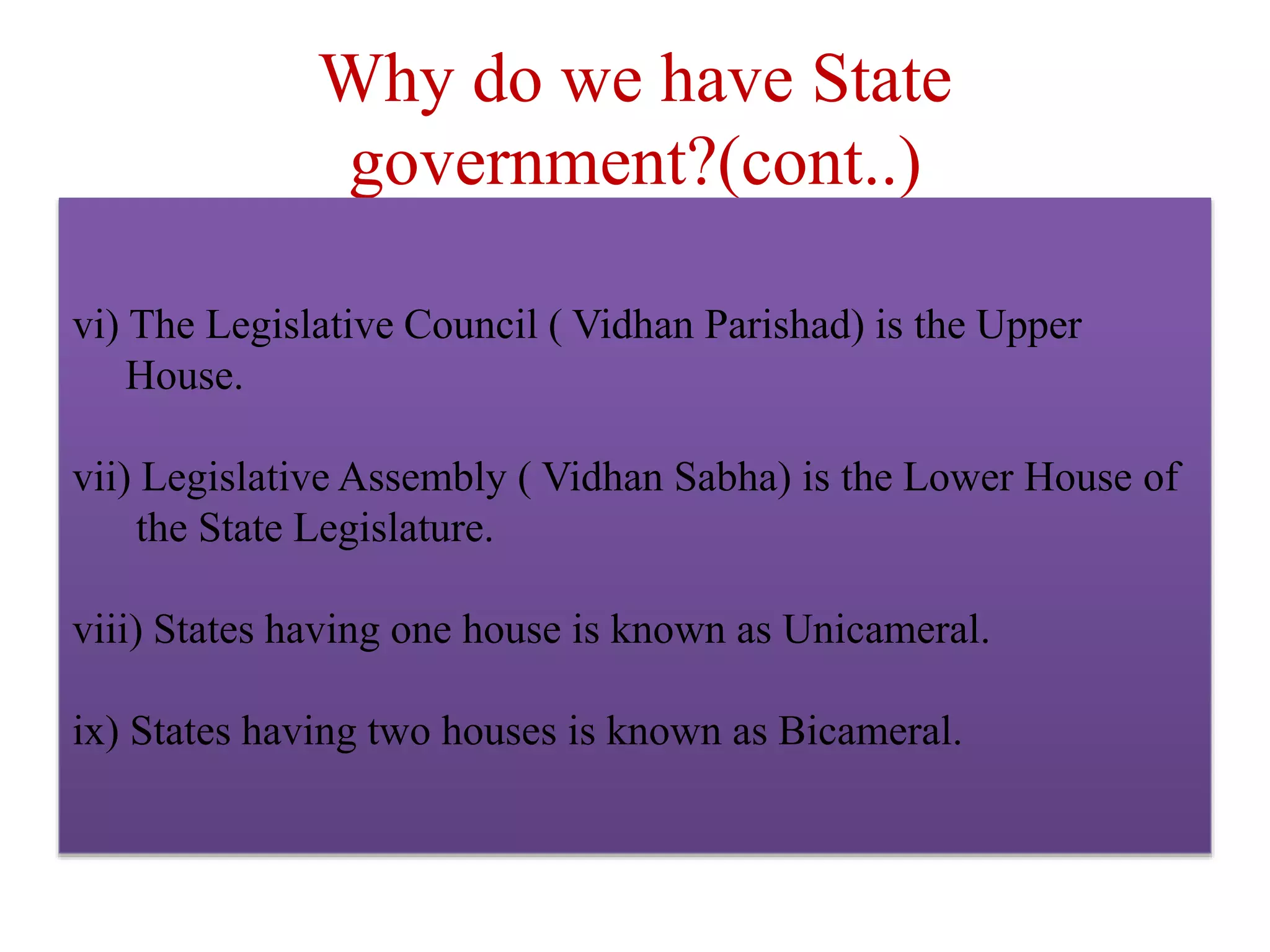 Slides on how the state govt works | PPTX