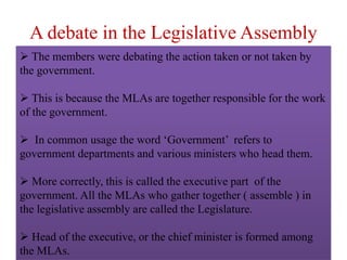 Slides on how the state govt works | PPTX