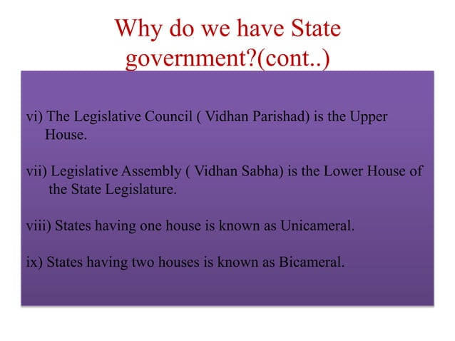 Slides on how the state govt works | PPTX