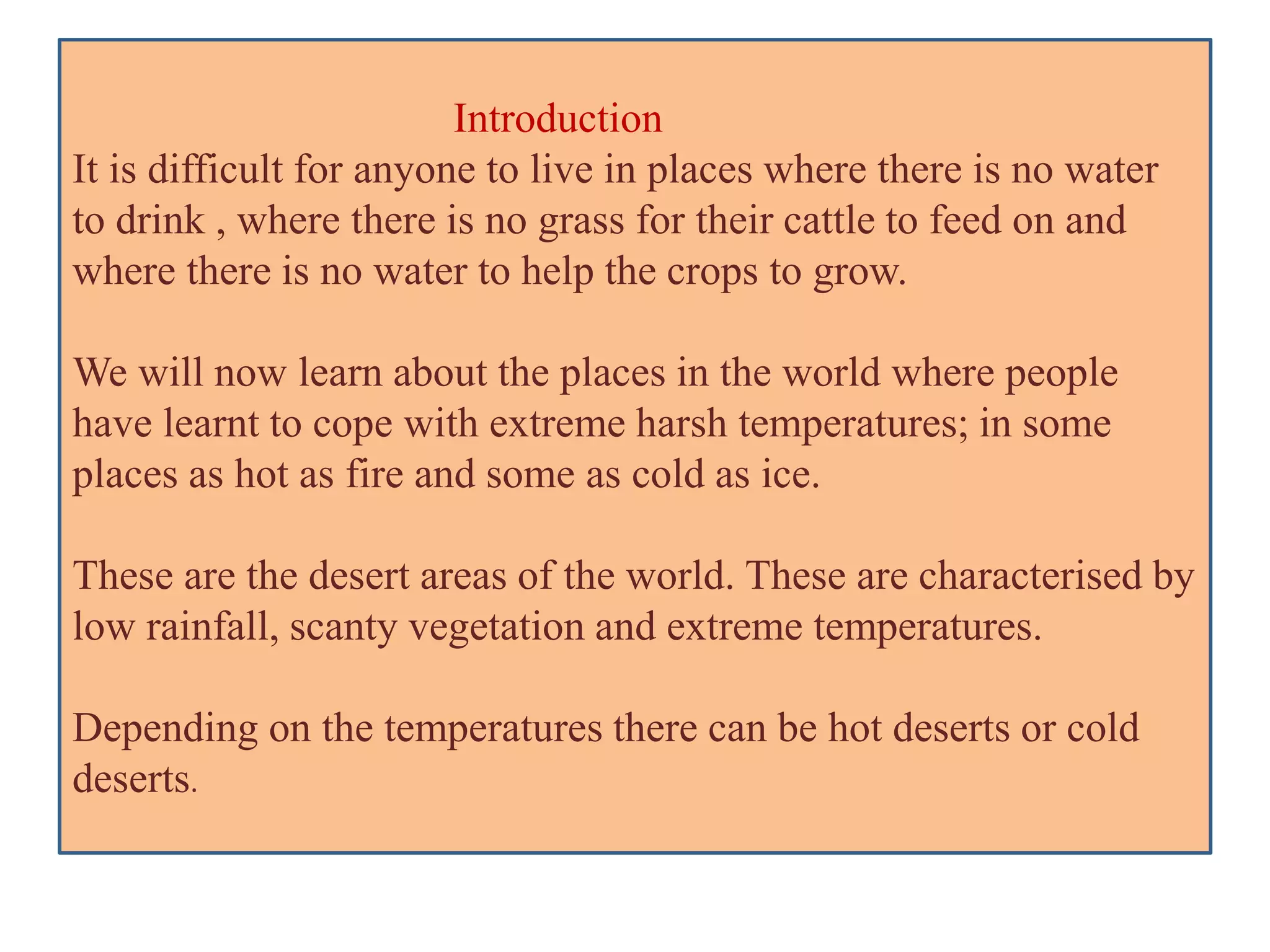 Slides on life in the deserts | PPTX