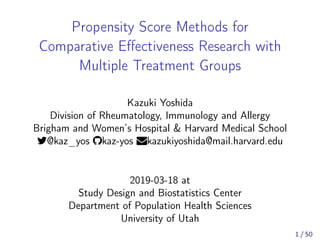 Propensity Score Methods for Comparative Effectiveness Research with Multiple Treatment Groups | PDF