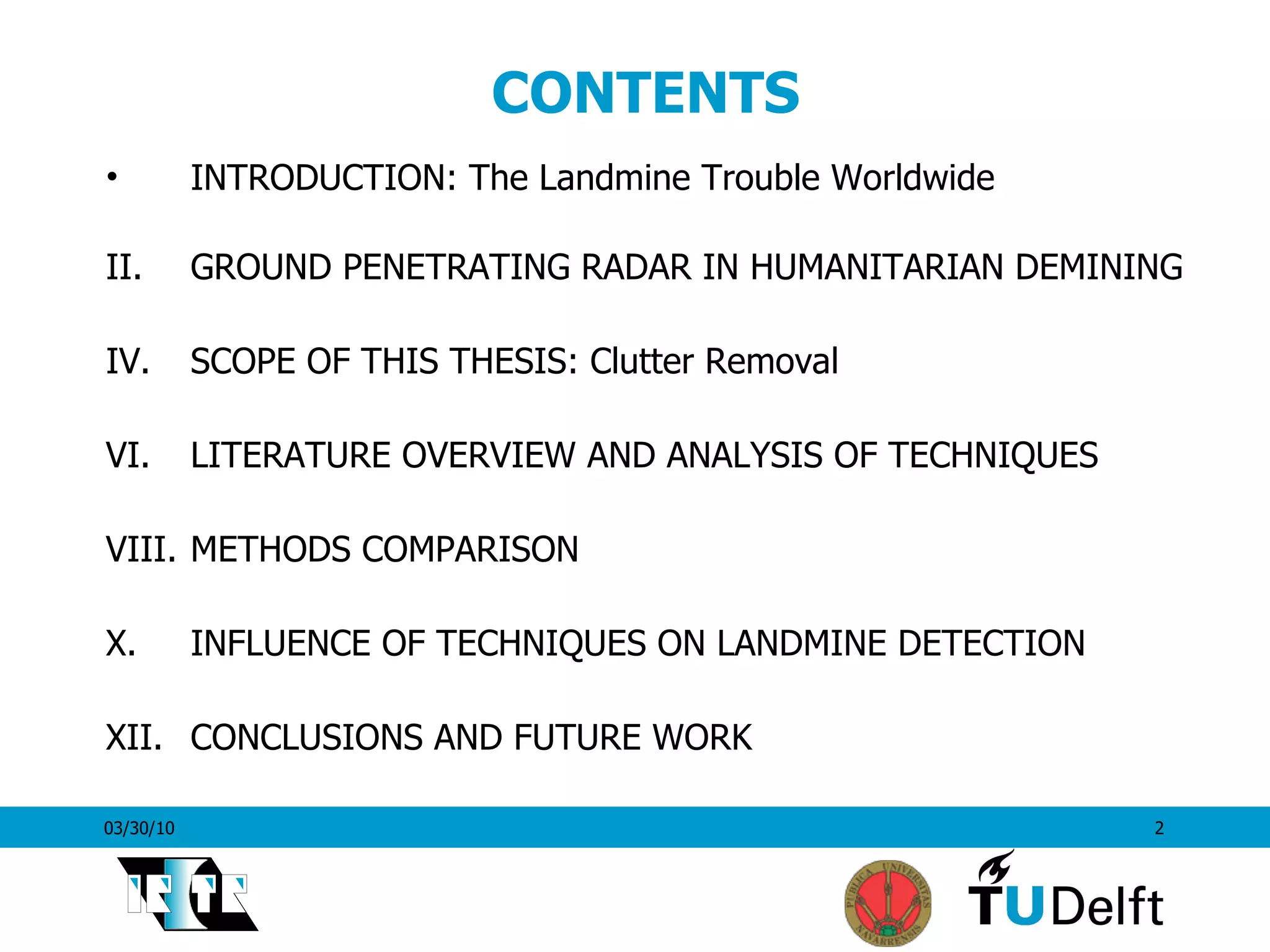 Humanitarian Demining with Ultra Wide Band Ground Penetrating Radar ...