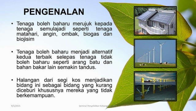 Potensi Pembiayaan Islam bagi Sektor Tenaga Boleh Baharu | PPT