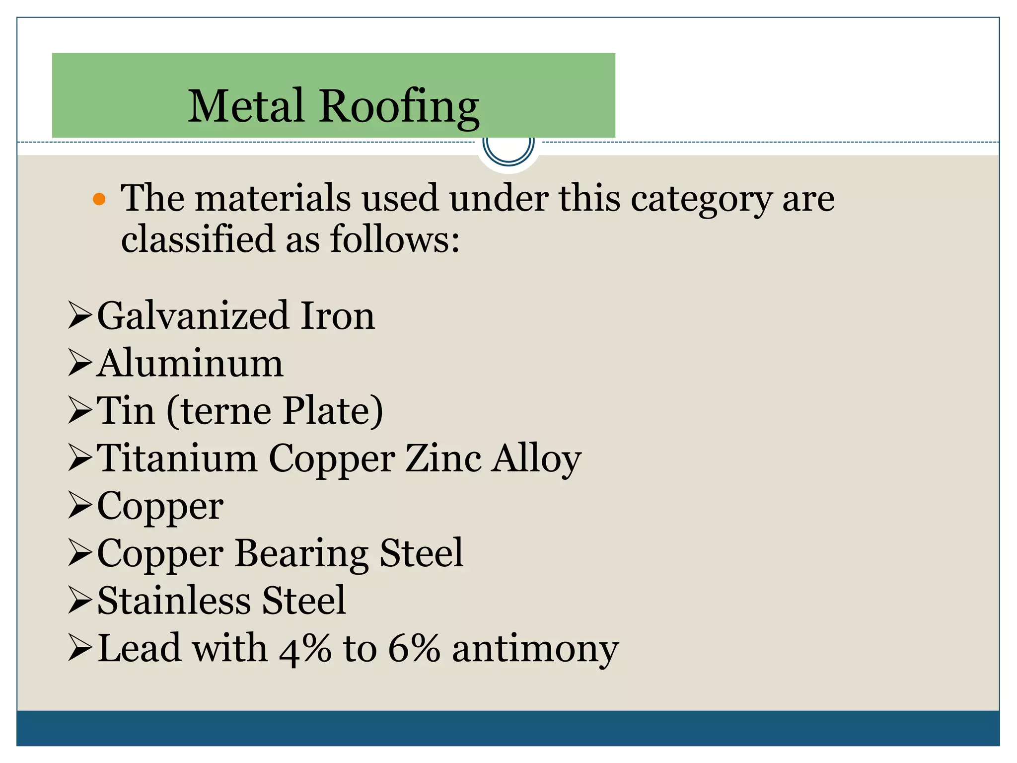 Slides presentation roofing materials | PPTX