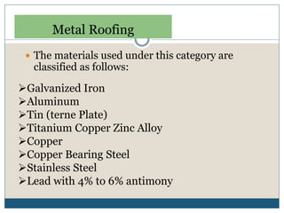Slides presentation roofing materials | PPTX