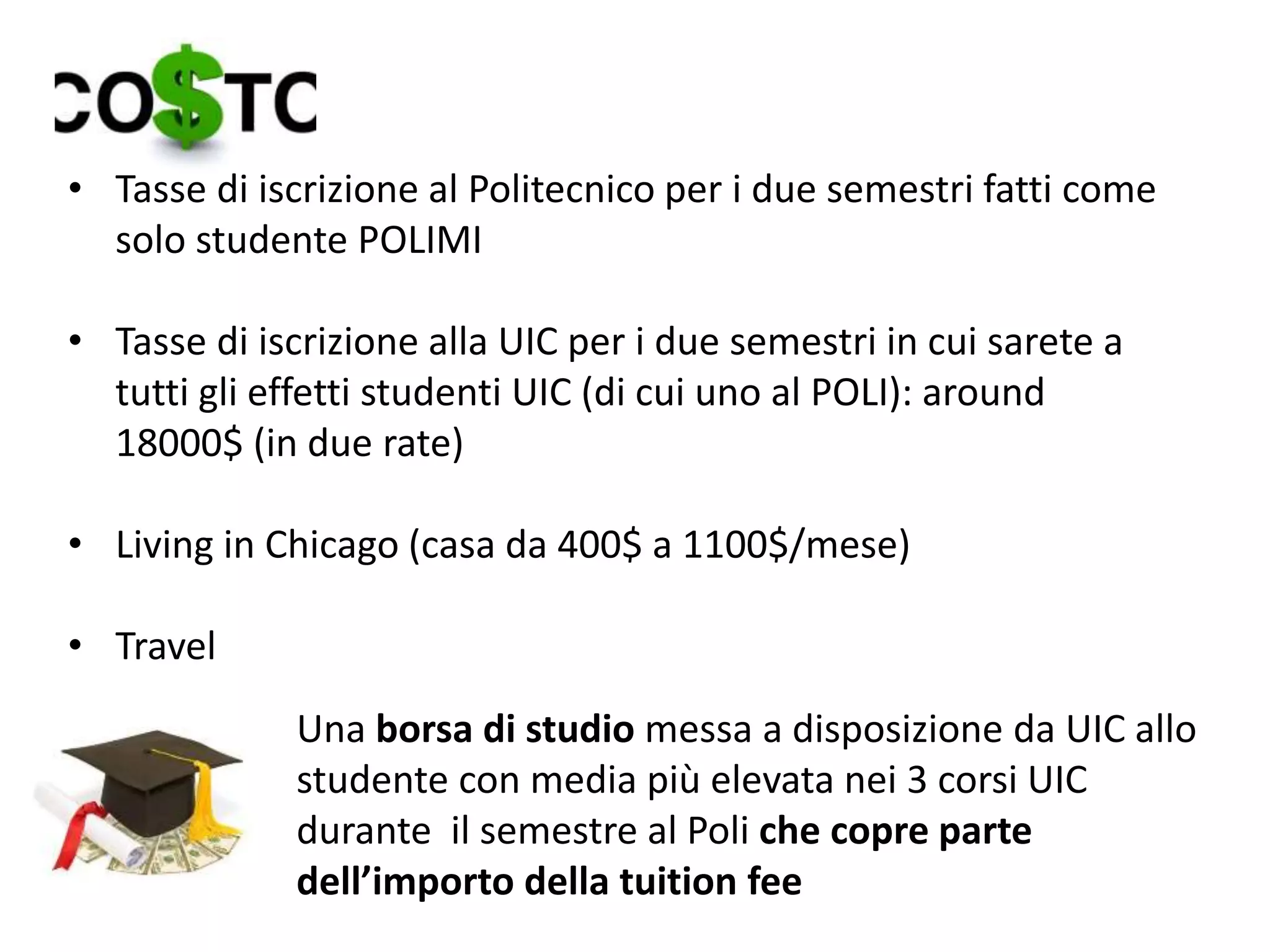 POLIMI-UIC Double Degree program | PPTX