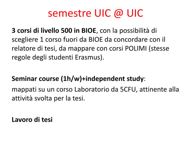 POLIMI-UIC Double Degree program | PPTX | Undergraduate Education | College Education