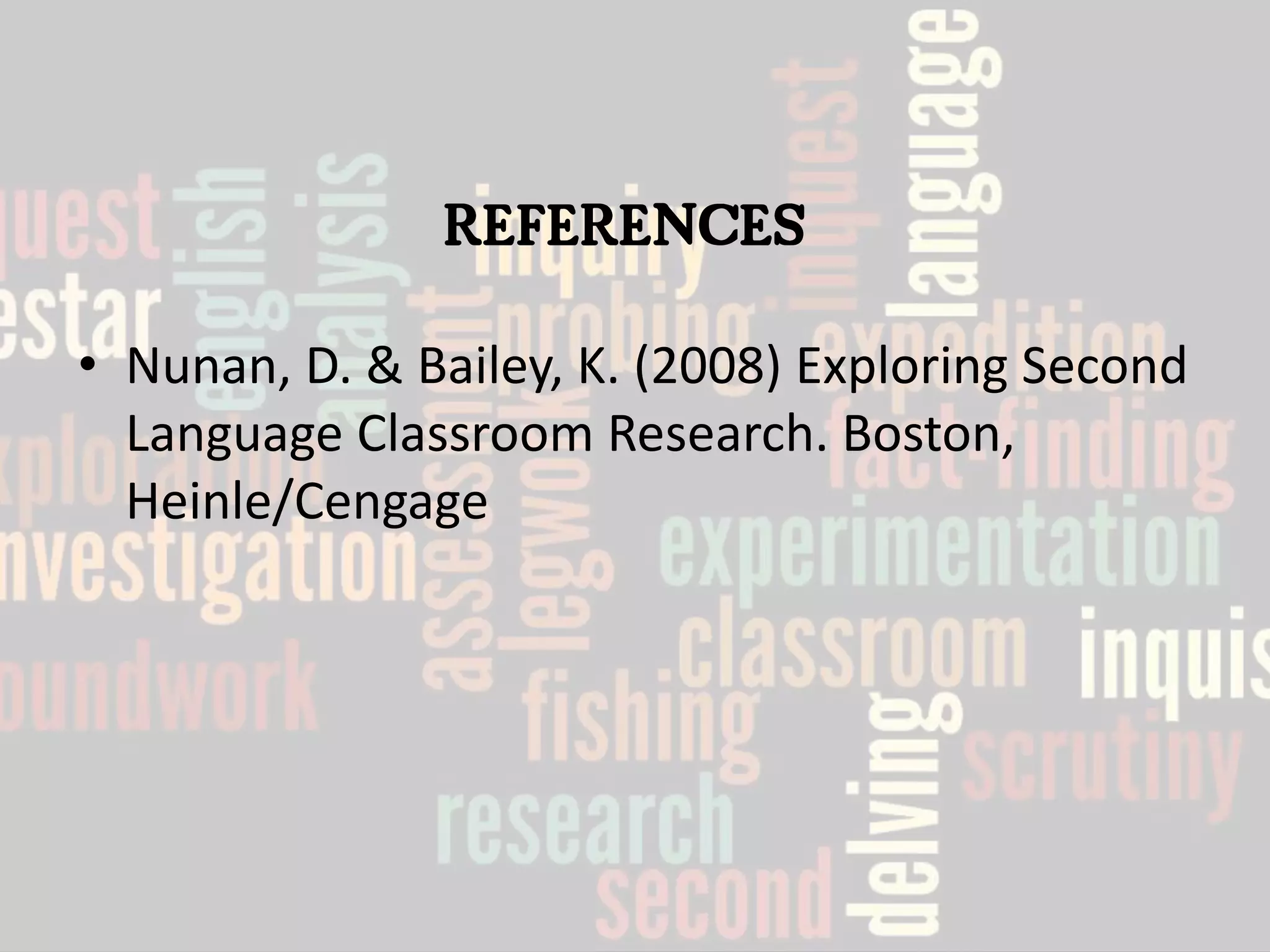 Second Language Classroom Research | PDF