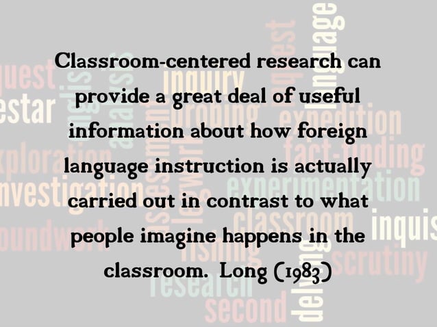 Second Language Classroom Research | PPT
