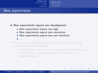 Designing Experiment Agnostic Remote Laboratories | PDF