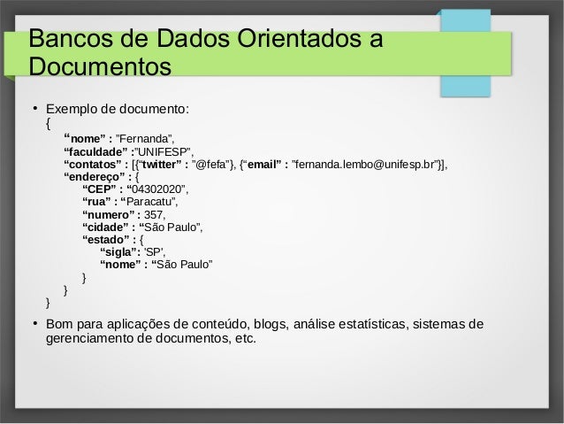 MongoDB e Bancos de Dados Orientados a Documentos