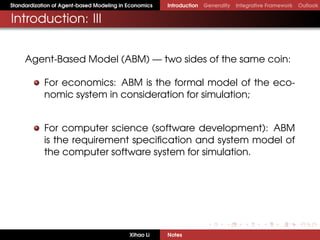 Slides: Standardization of Agent-based Modeling in Economics | PDF