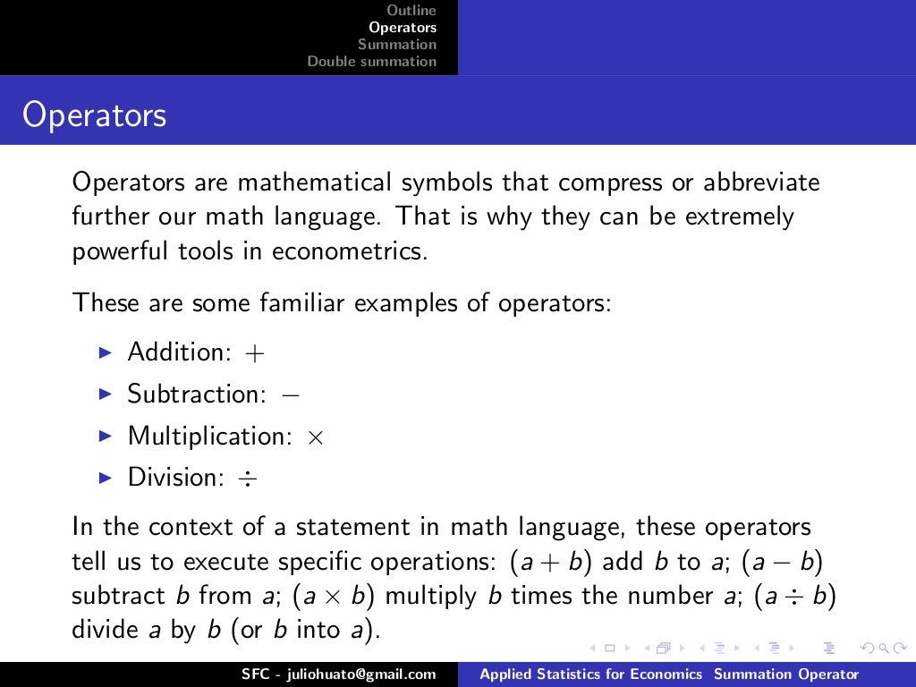 Summation Operator