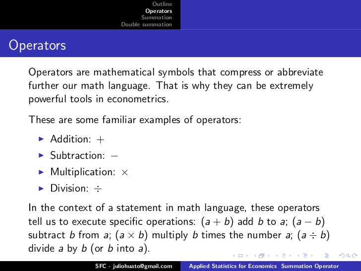 Summation Operator