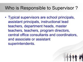 Supervison in Teaching & Learning Slides | PPT