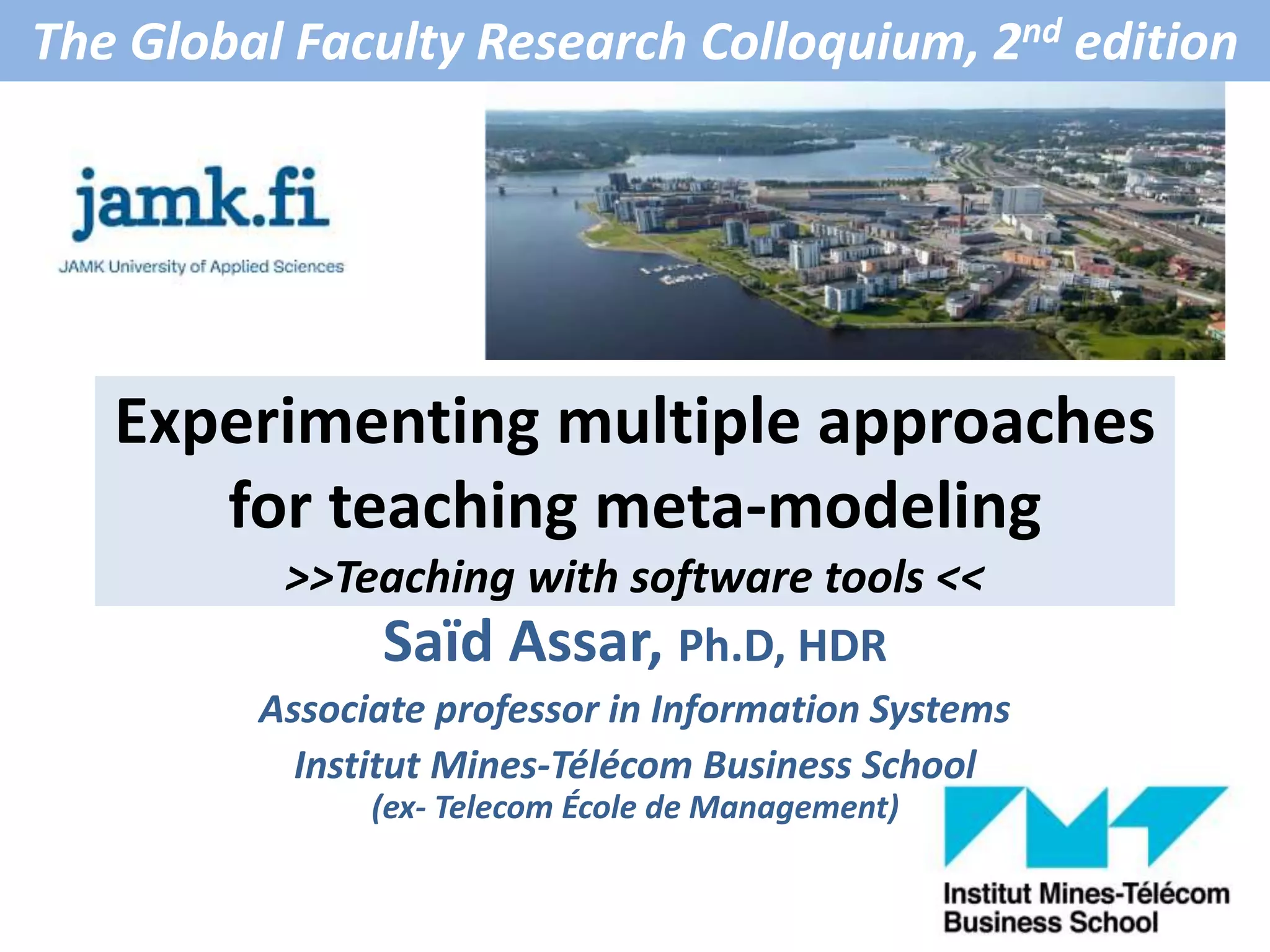 Experimenting multiple approaches for teaching meta-modeling | PPT