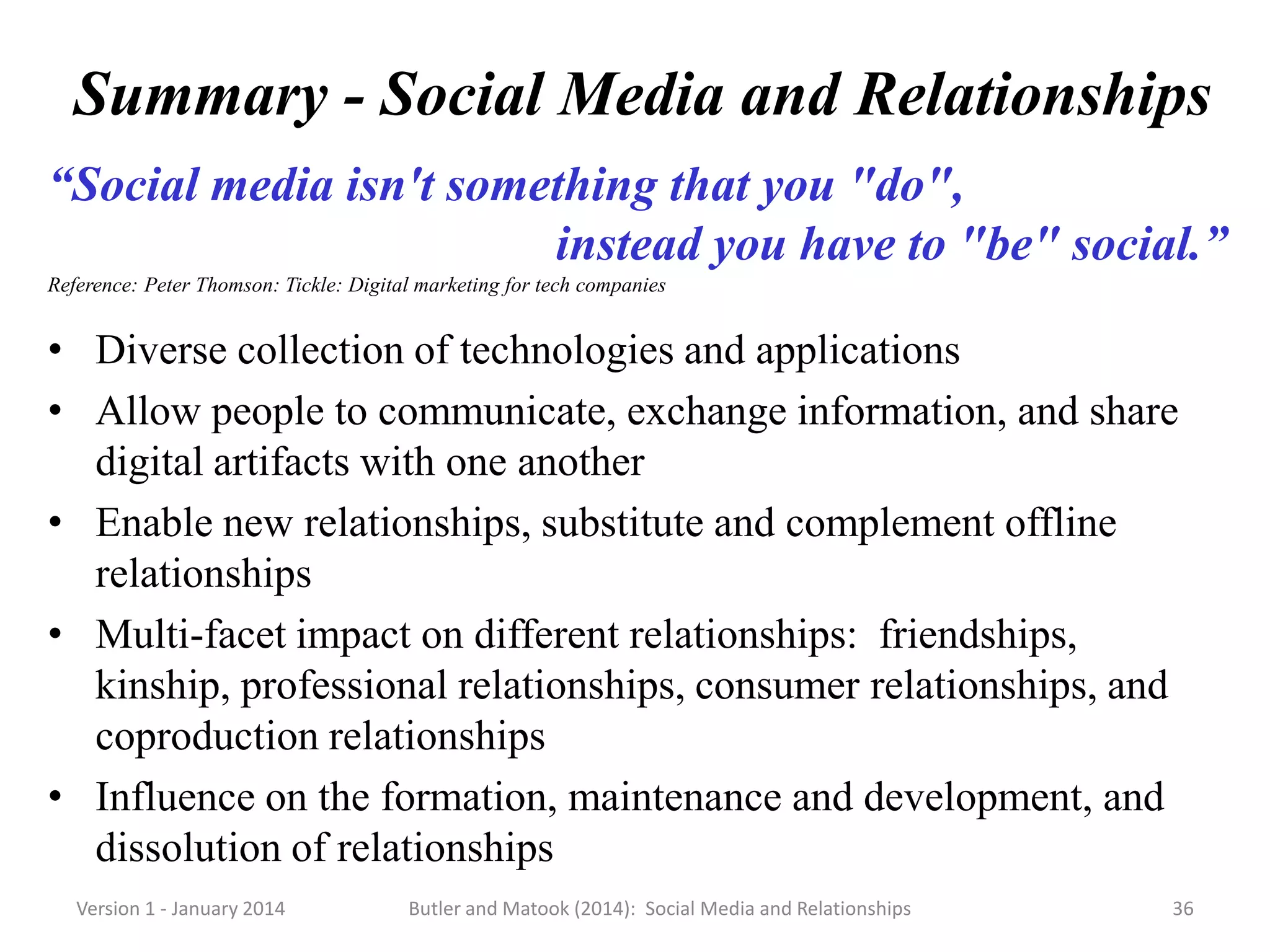 Social Media and Relationships | PPTX