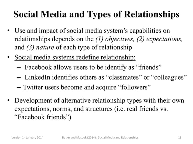 Social Media and Relationships | PPTX | Social Networking | Internet