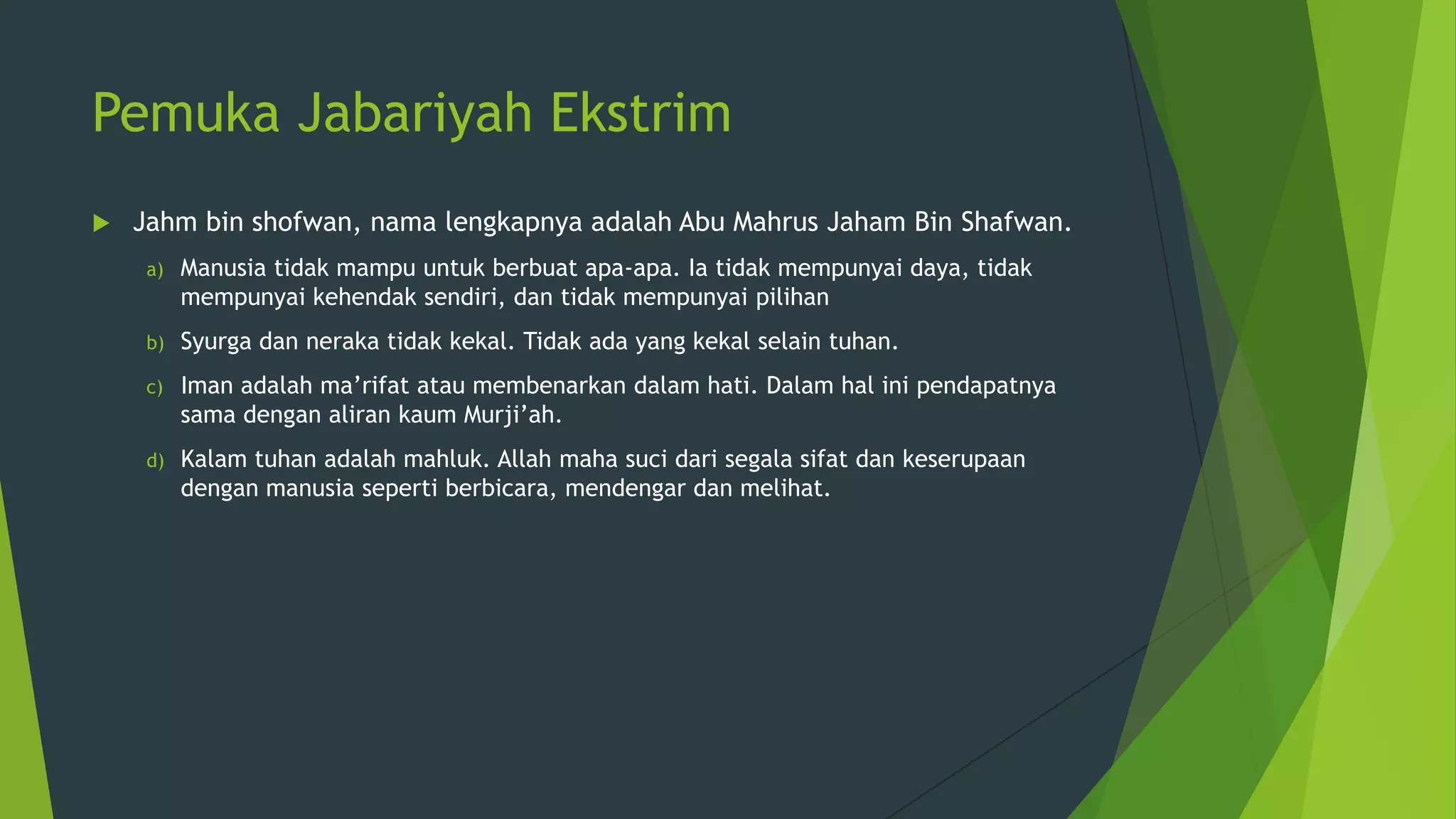 Aliran Jabariyah dan Aliran qadariyah | PPTX